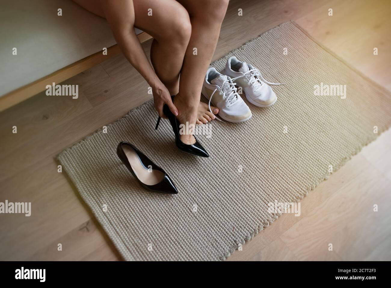 Takes off his shoes hi-res stock photography and images - Alamy