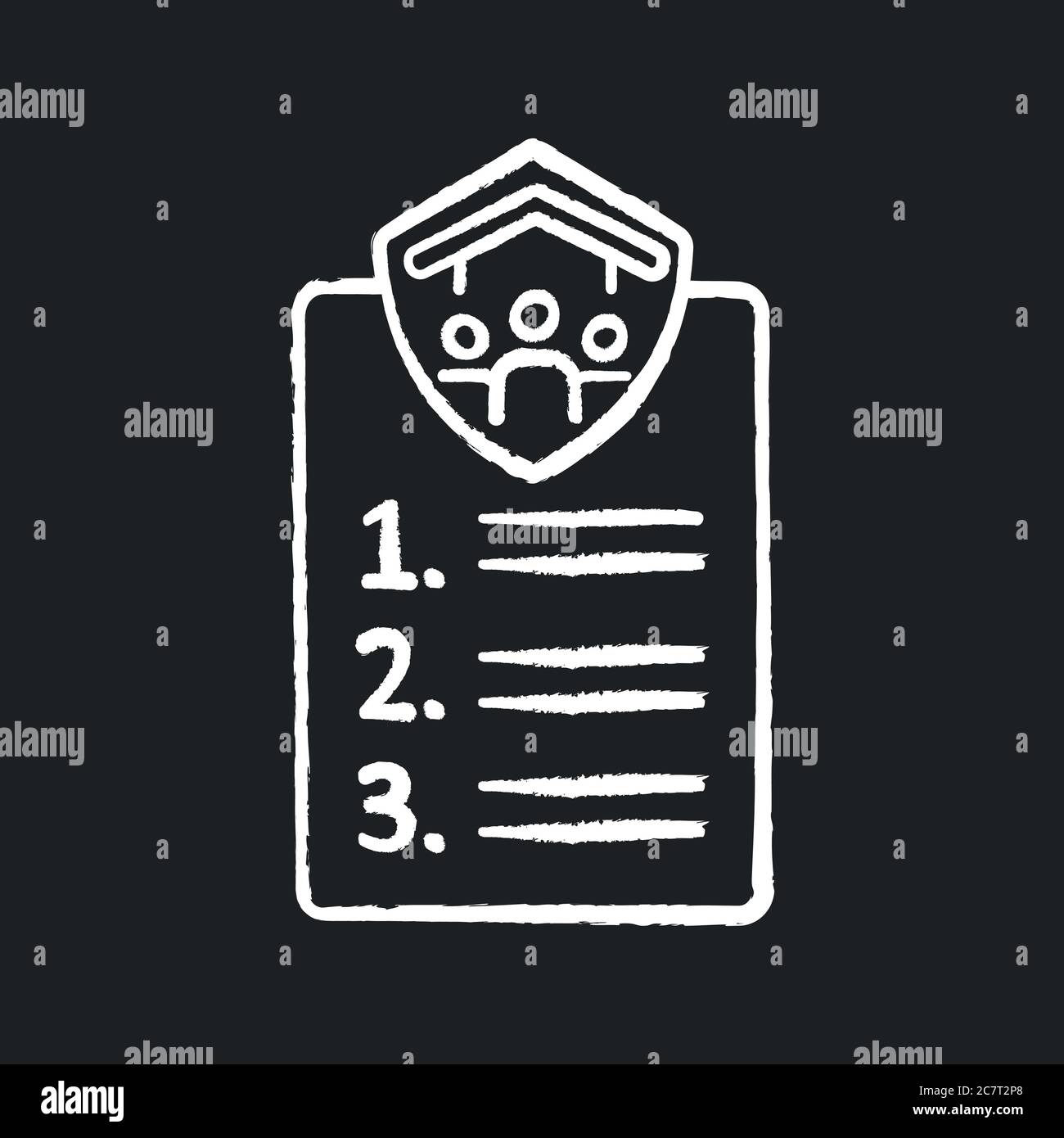 Roommates rules chalk white icon on black background. Flatmates ...