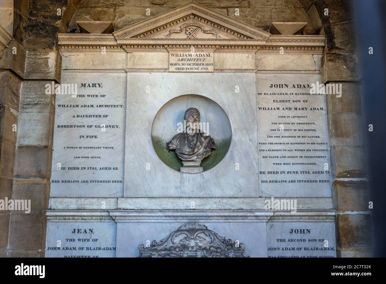 Grave of Scottish architect William Adam on Greyfriars Kirkyard in ...
