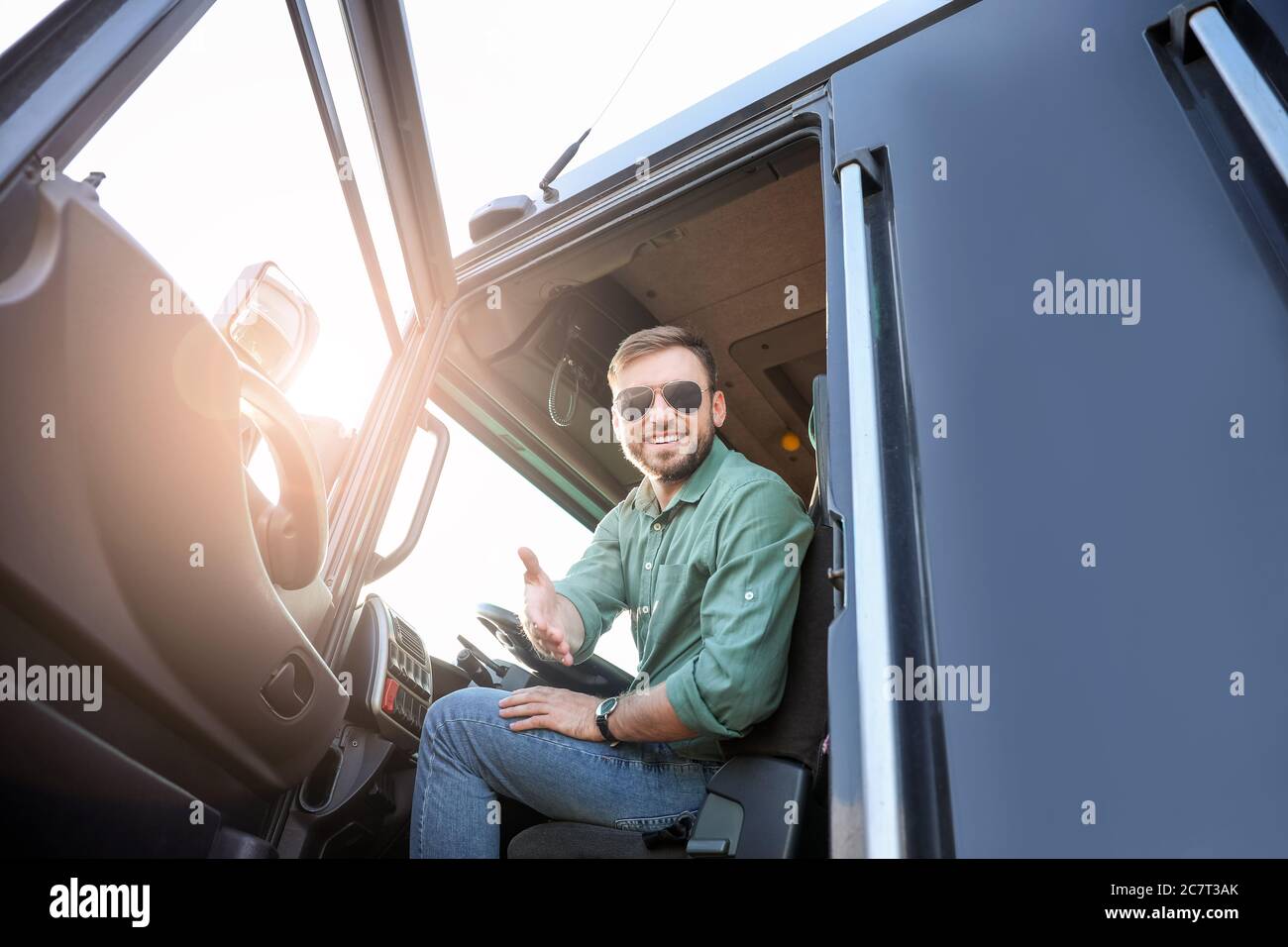 Handsome young truck driver hi-res stock photography and images - Alamy
