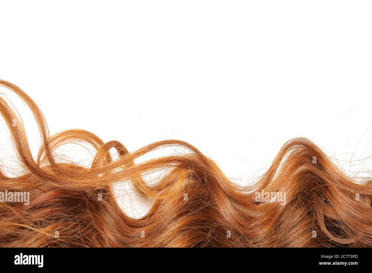 Curly red hair on white background Stock Photo - Alamy