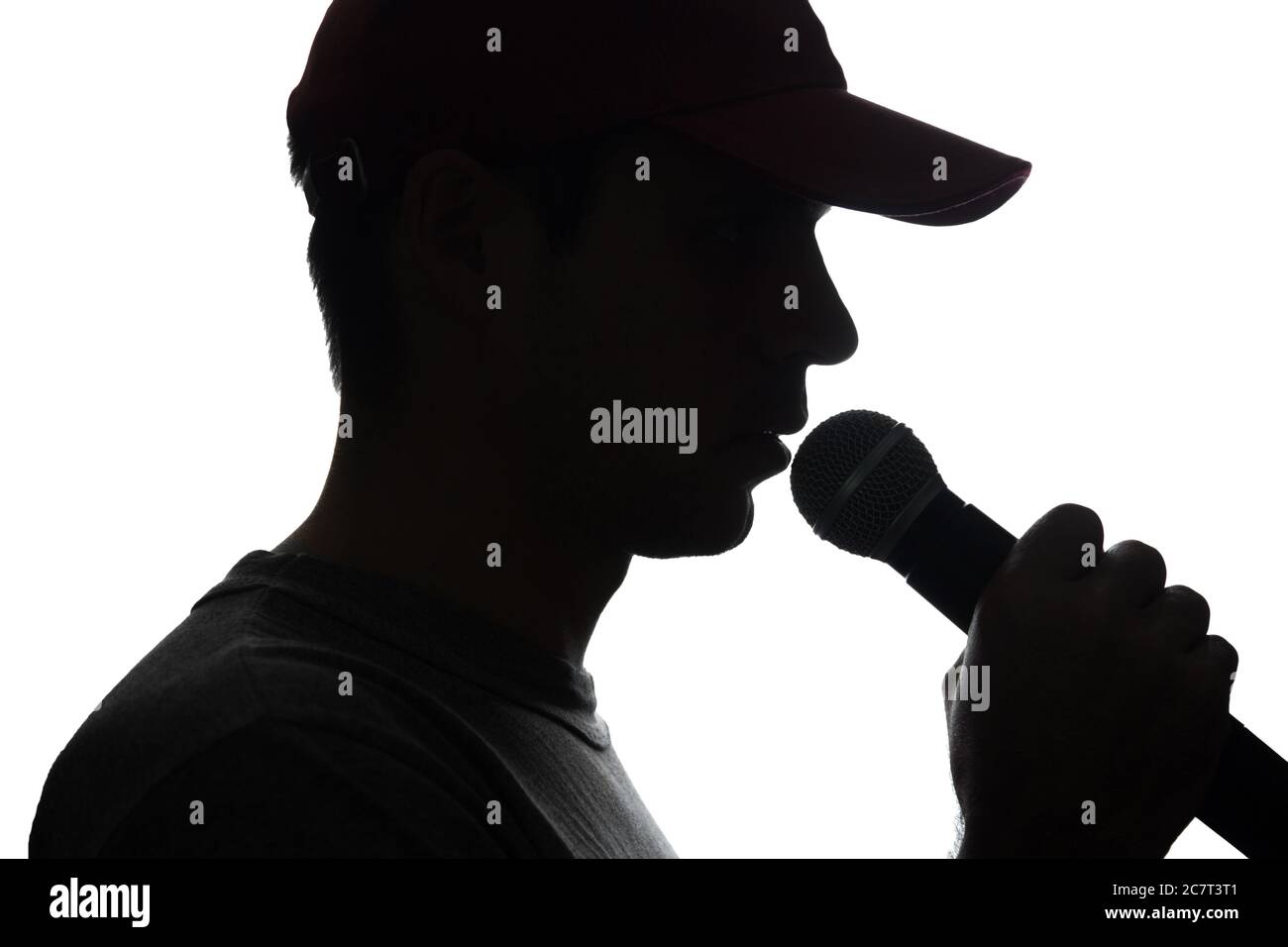 Rapper With Mic Silhouette