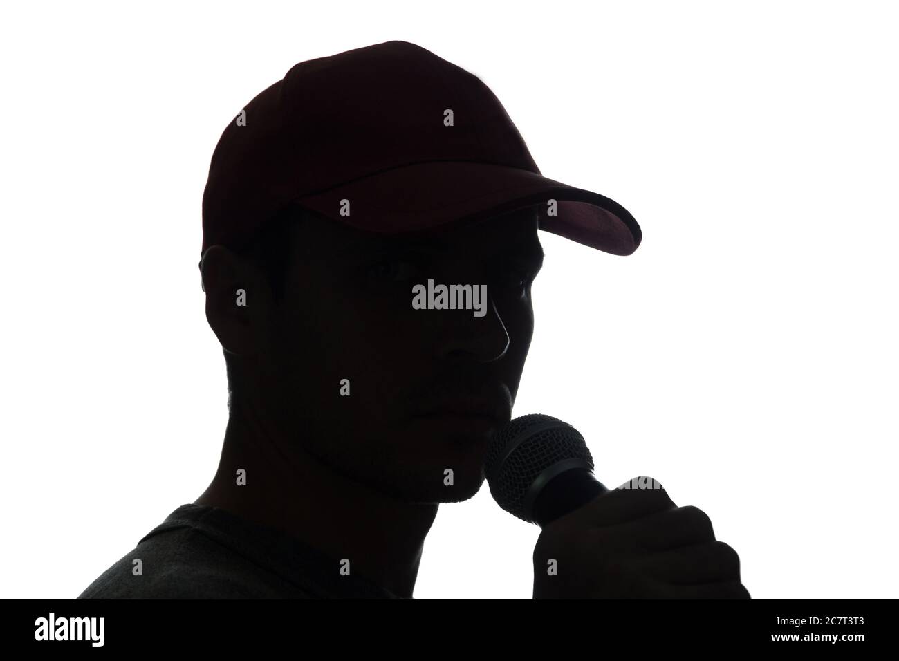 Singer microphone silhouette hi-res stock photography and images - Alamy