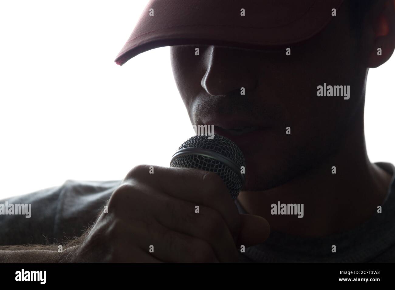 Microphone silhouette hi-res stock photography and images - Alamy