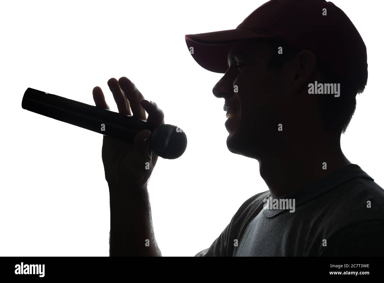 Microphone silhouette hi-res stock photography and images - Alamy