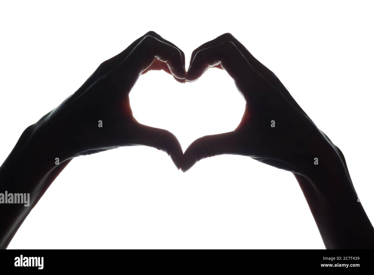 Heart hand symbol silhouette hi-res stock photography and images - Alamy