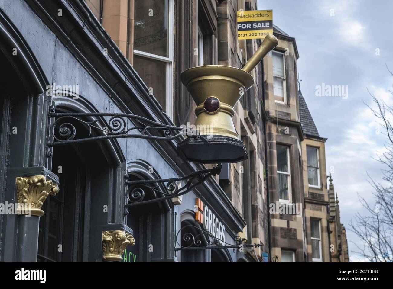 Sign on Right Medicine Pharmacy on Forrest Road in Edinburgh, UK Stock ...