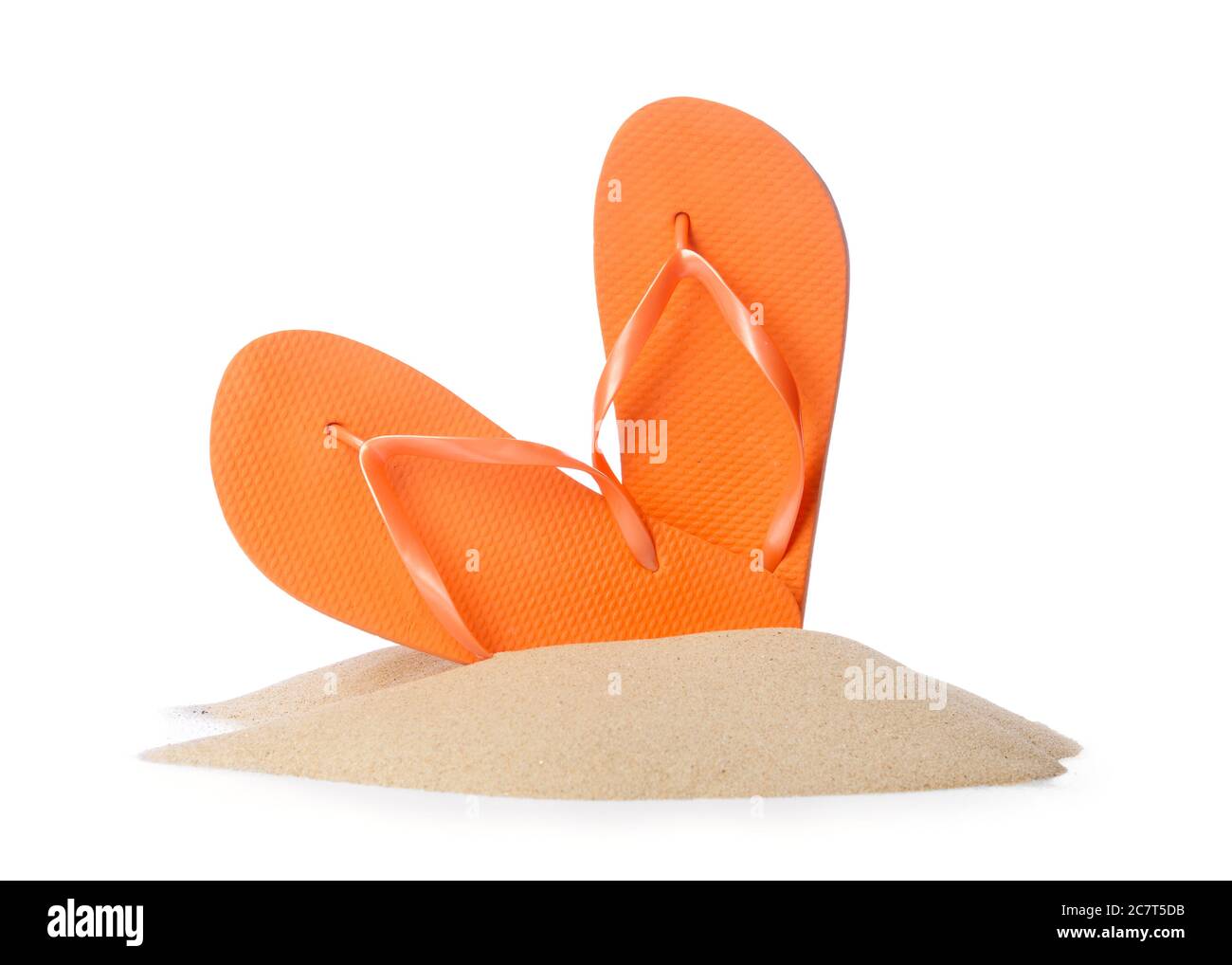 Sand background flip flops Cut Out Stock Images & Pictures - Alamy