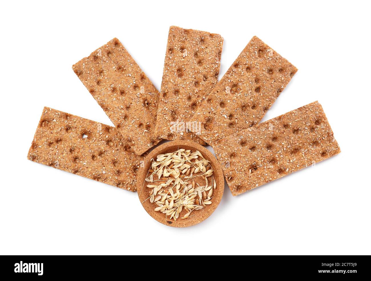 Rye crispbreads on white background Stock Photo - Alamy