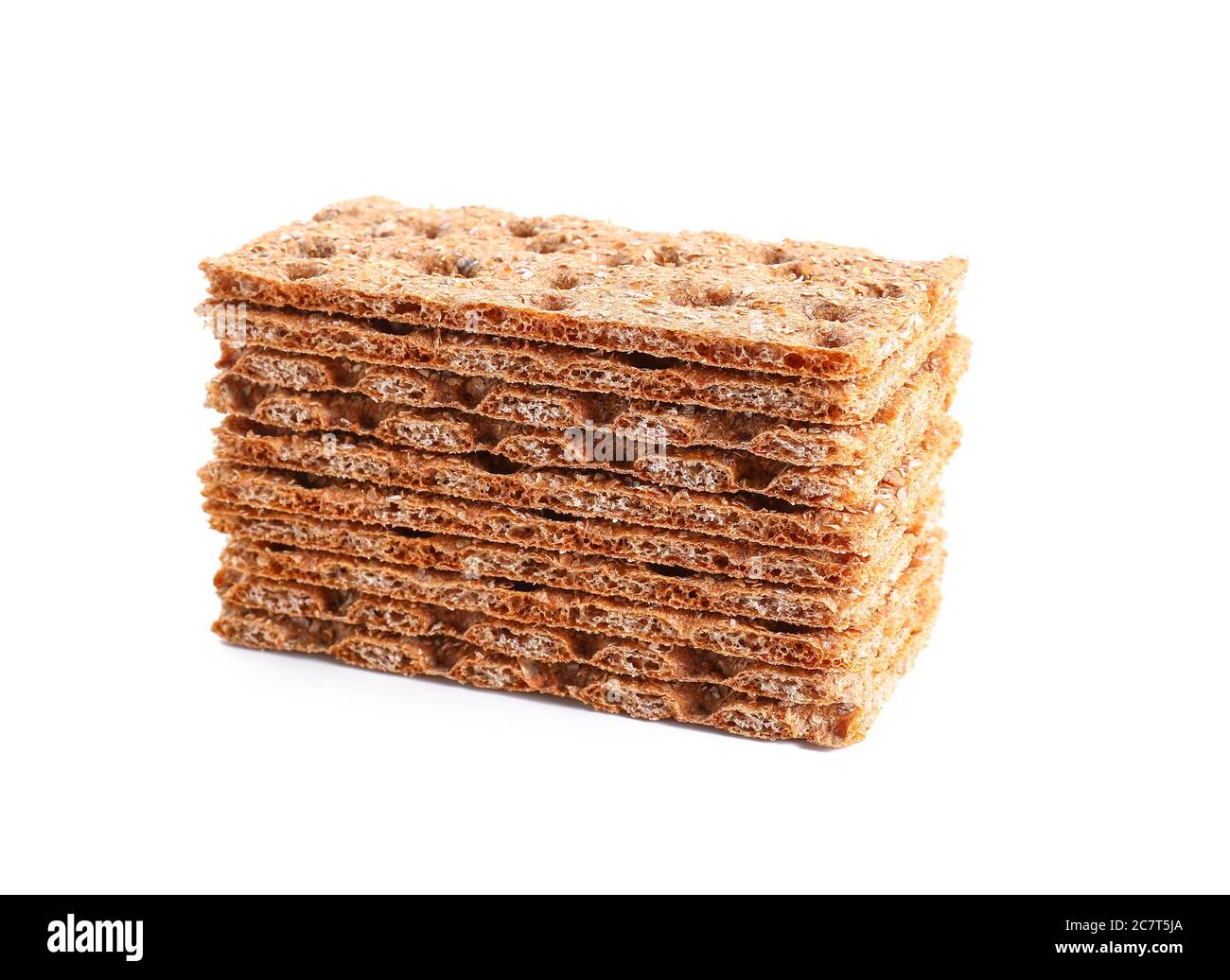 Rye crispbreads on white background Stock Photo - Alamy