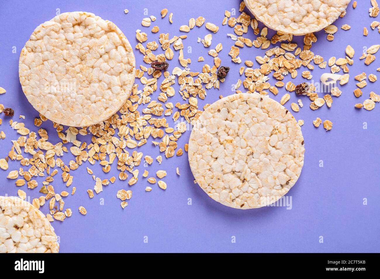 Round oat crispbread hi-res stock photography and images - Alamy
