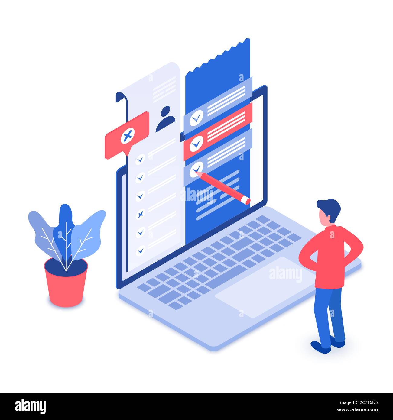 Online survey isometric vector illustration. Filling questionnaire ... Online survey isometric vector illustration. Filling questionnaire ...
