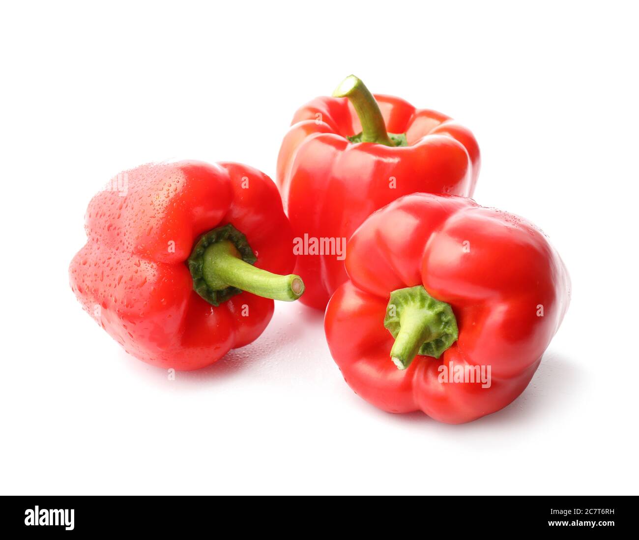 Red bell pepper on white background Stock Photo - Alamy