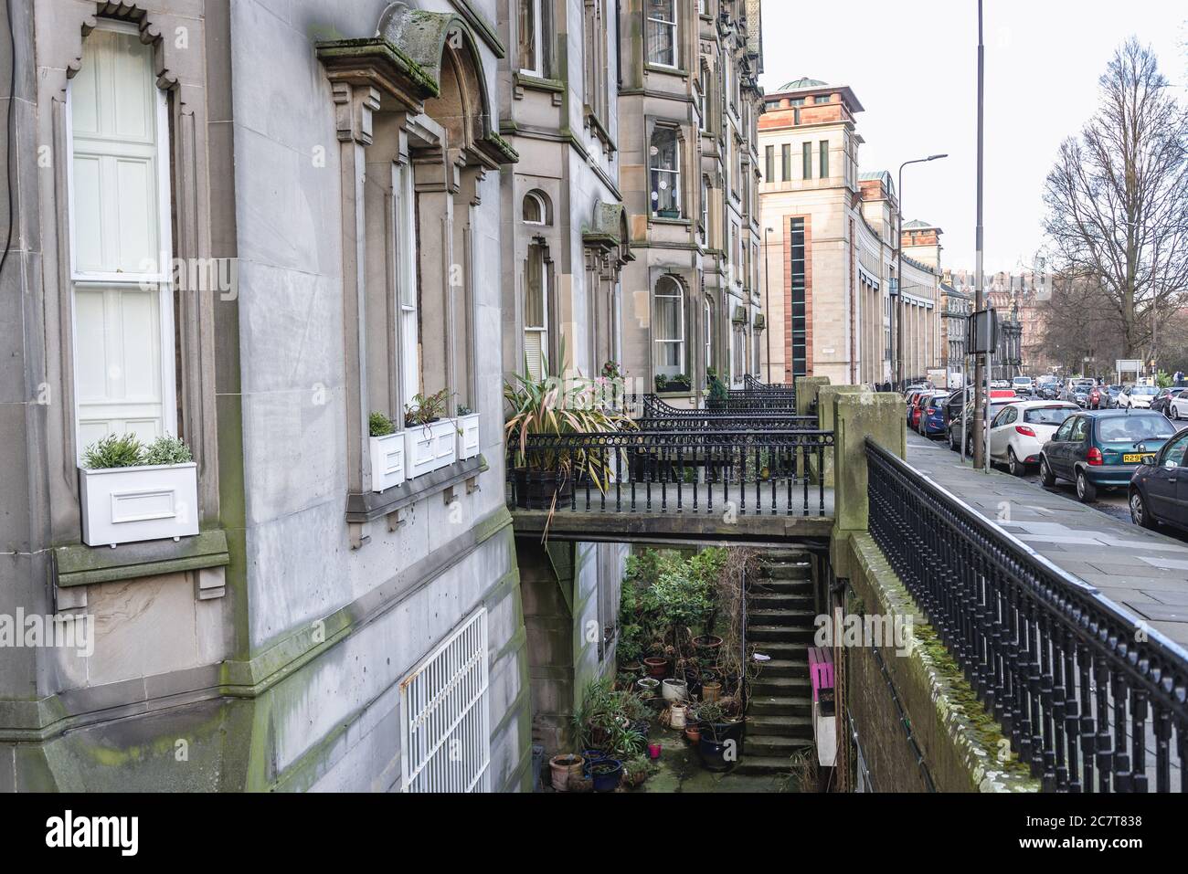 Old houses on Castle Terrace street in Edinburgh, the capital of ...