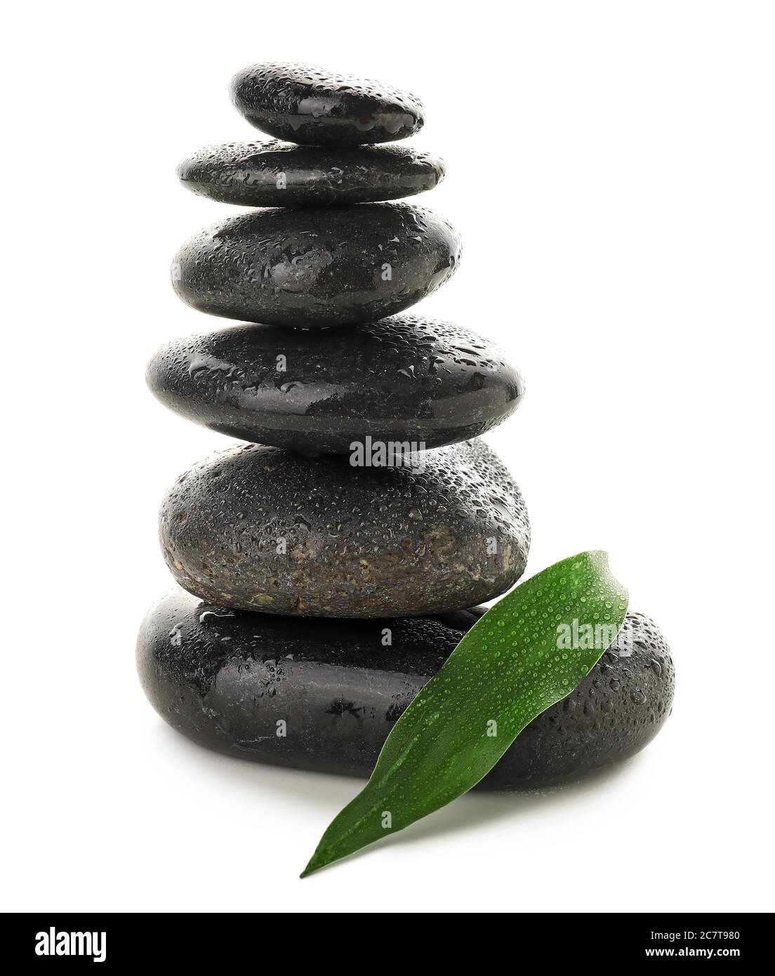 Spa stones on white background Stock Photo - Alamy