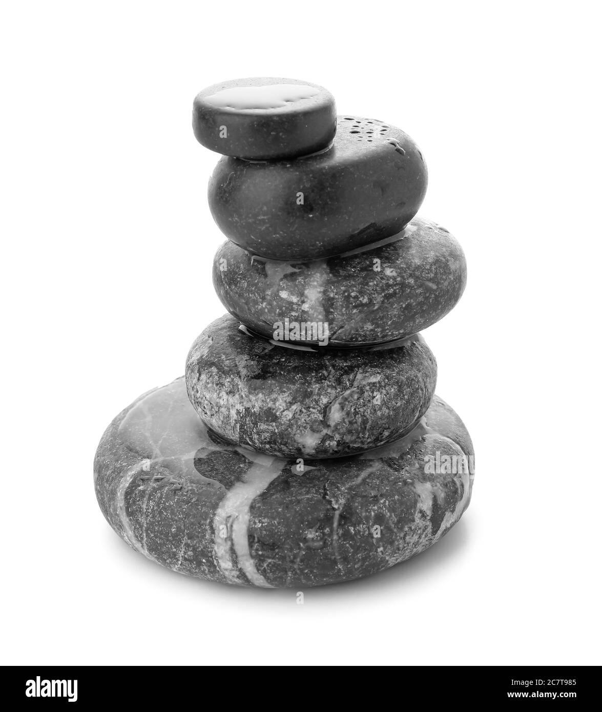 Spa stones on white background Stock Photo - Alamy