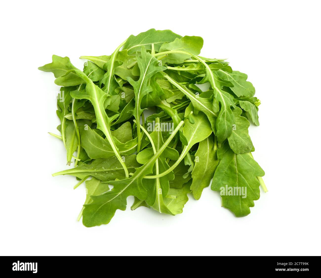 Fresh arugula on white background Stock Photo - Alamy