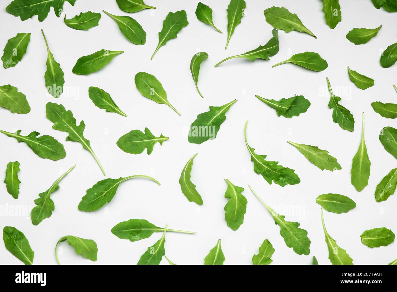 Fresh arugula on white background Stock Photo - Alamy