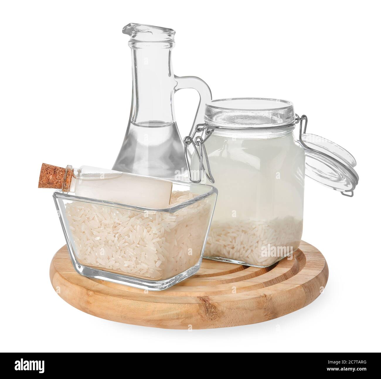 Healthy rice water on white background Stock Photo - Alamy