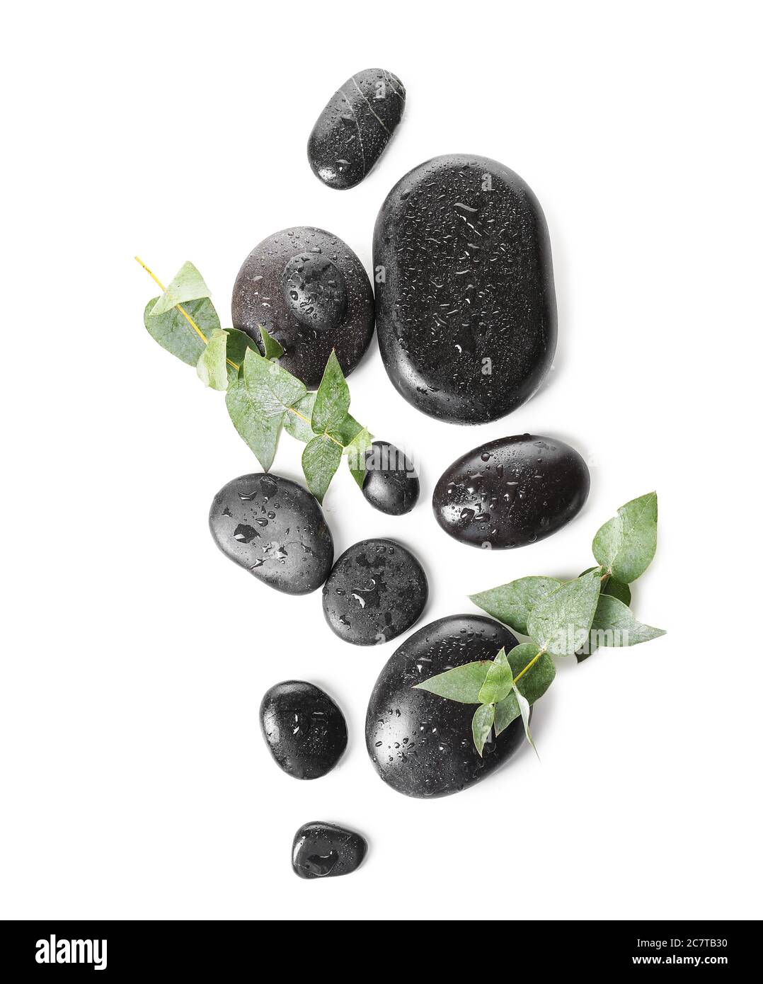 Spa stones on white background Stock Photo - Alamy