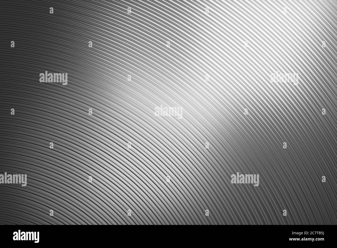 3D illustration of rolled and bended stack of metal sheet decoration ...