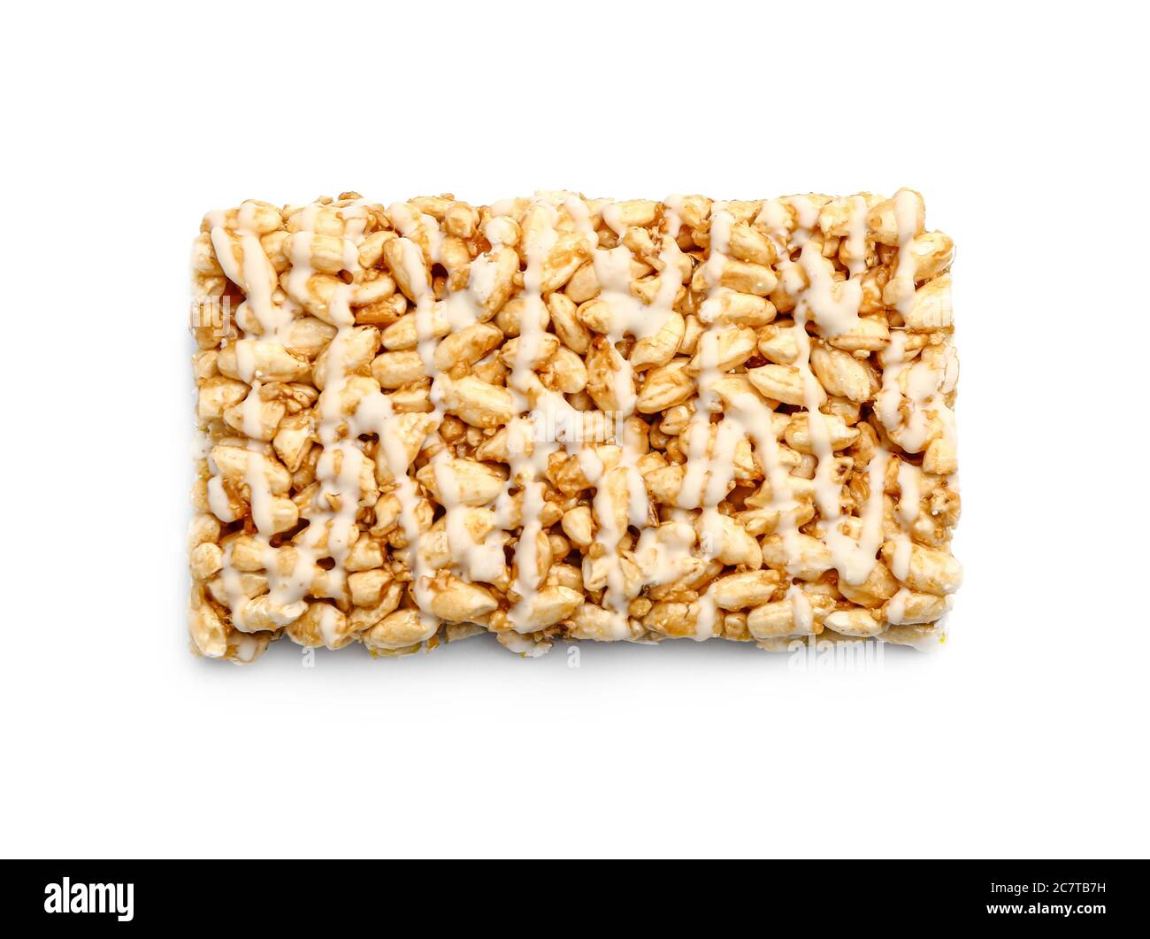 Crispy rice bar on white background Stock Photo - Alamy