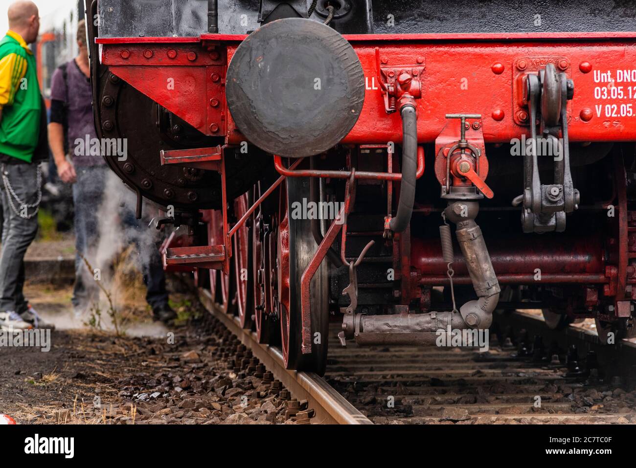 Front of an old Steam Locomotive, Details of an steam locomotive, head ...