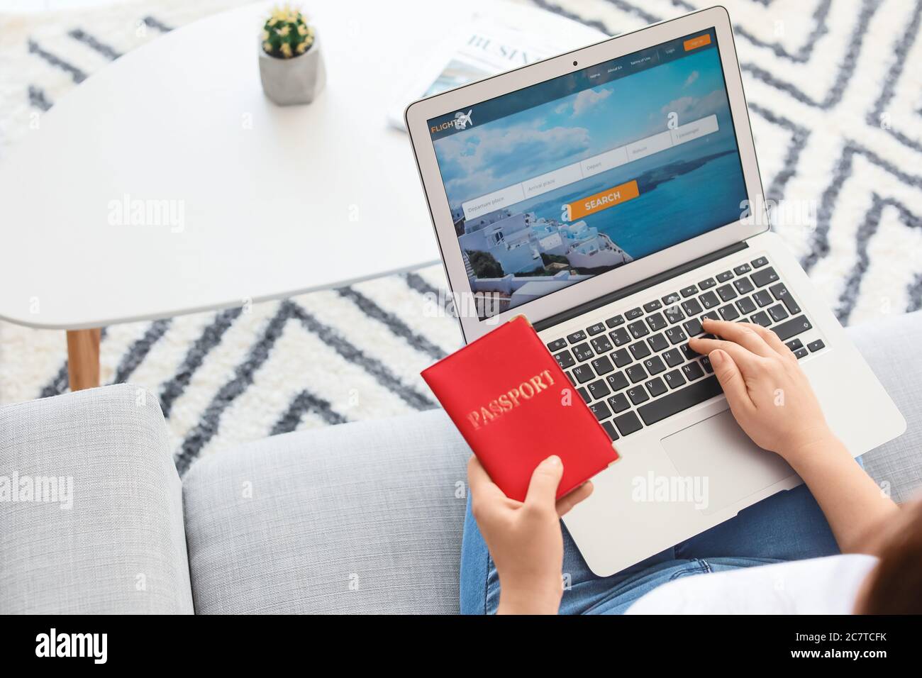 Laptop top view people flight hi-res stock photography and images - Alamy