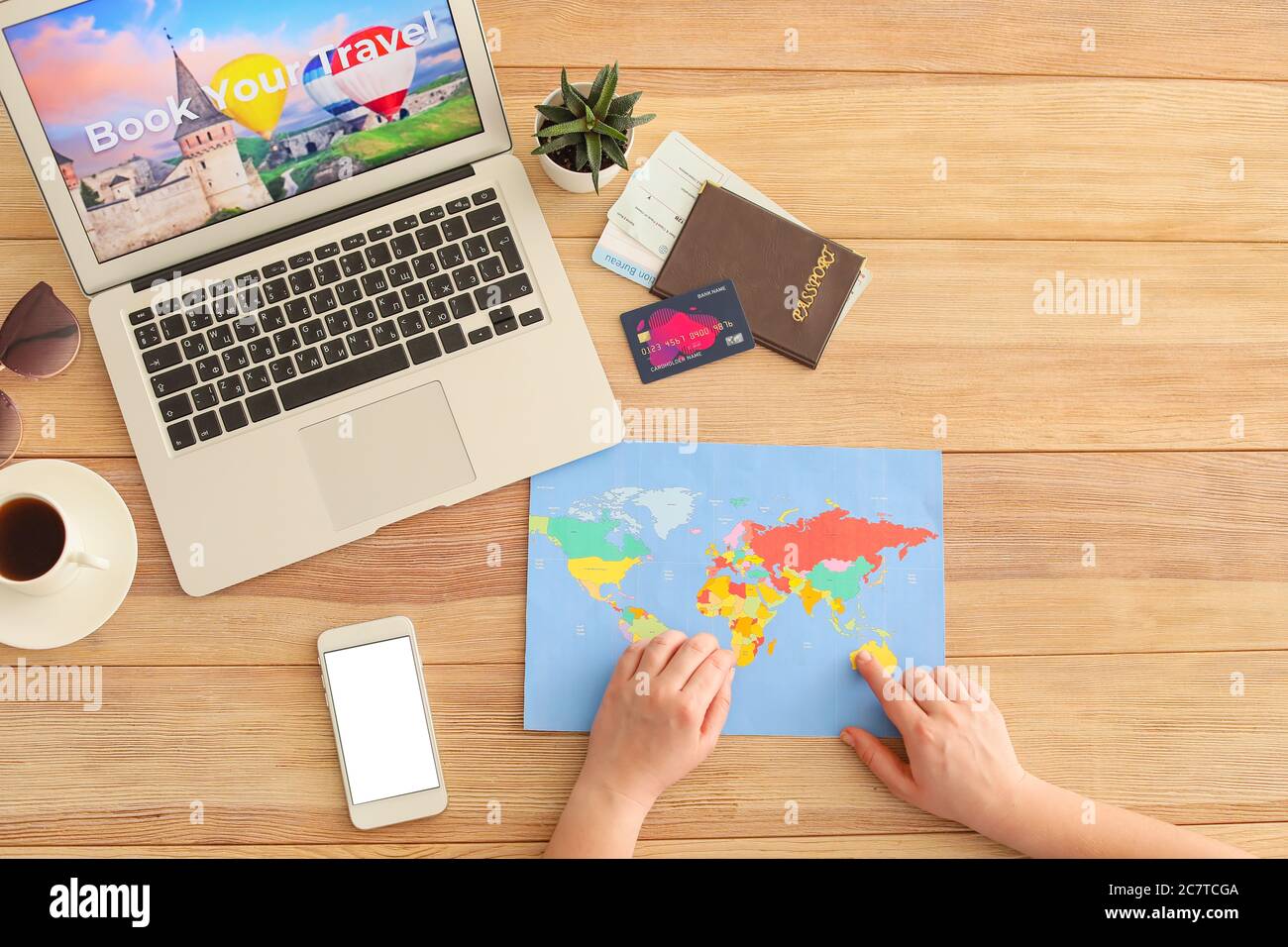 Laptop top view people flight hi-res stock photography and images - Alamy