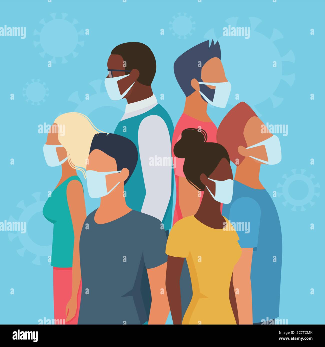 Men medical masks group Stock Vector Images - Alamy