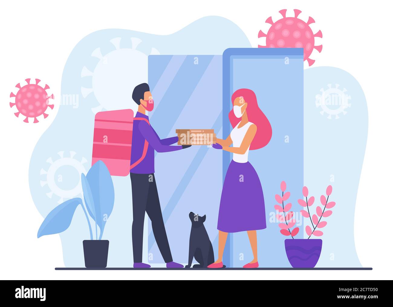 Woman self service food restaurant Stock Vector Images - Alamy