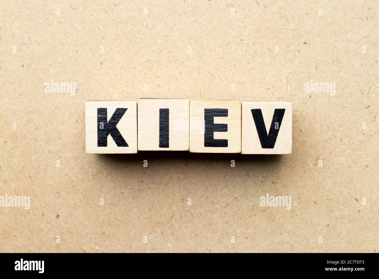 Letter block in word Kiev on wood background Stock Photo - Alamy