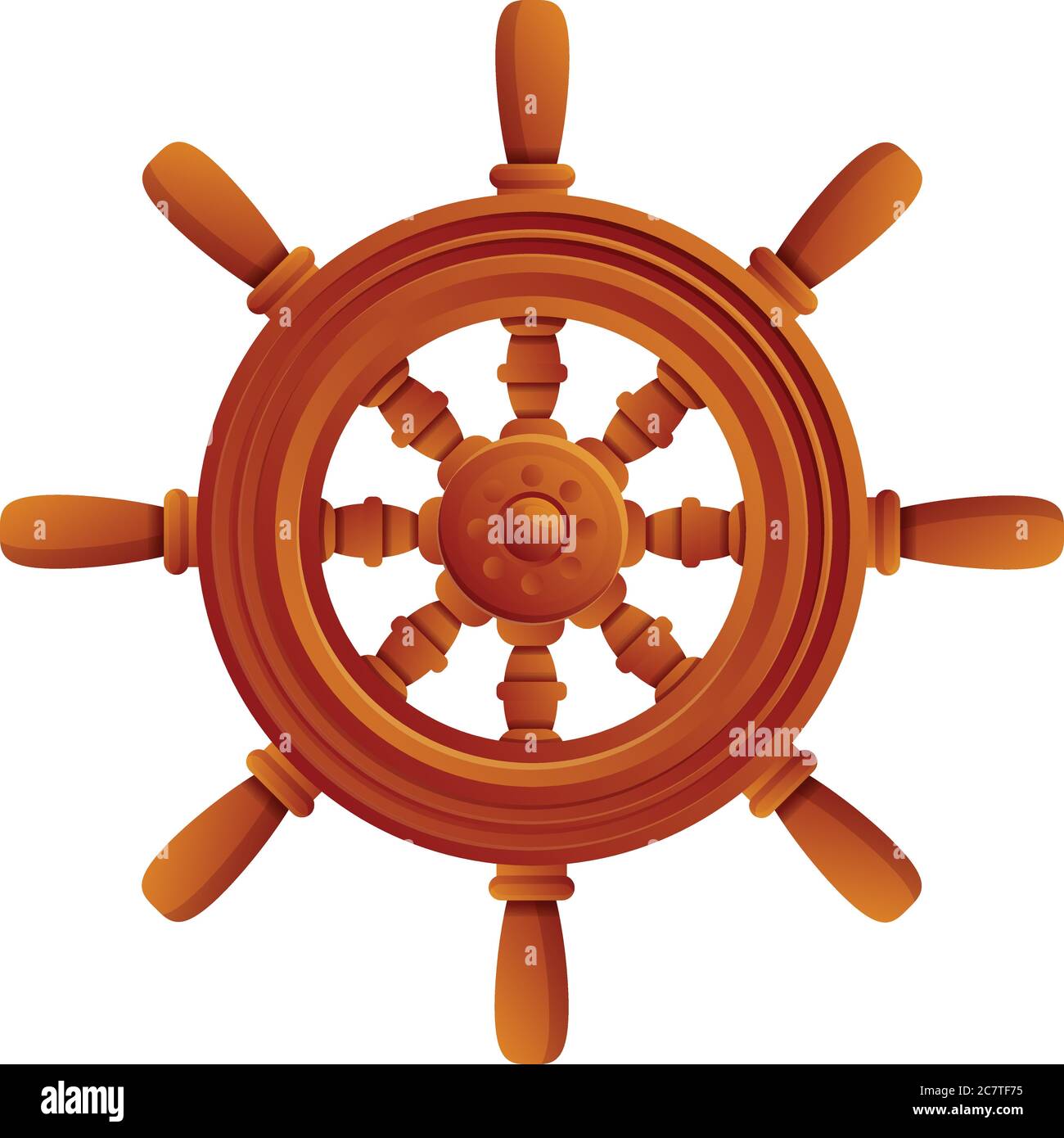 Marine ship wheel icon. Cartoon of marine ship wheel vector icon for ...