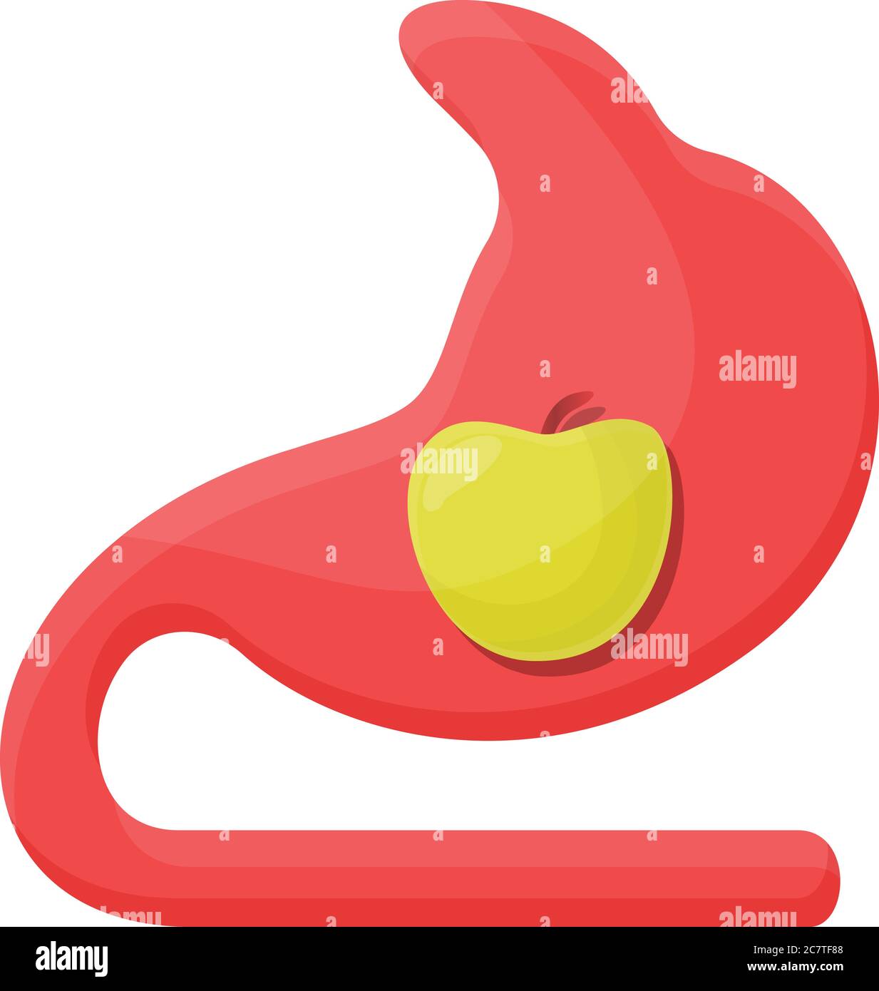 Apple in stomach icon. Cartoon of apple in stomach vector icon for web ...