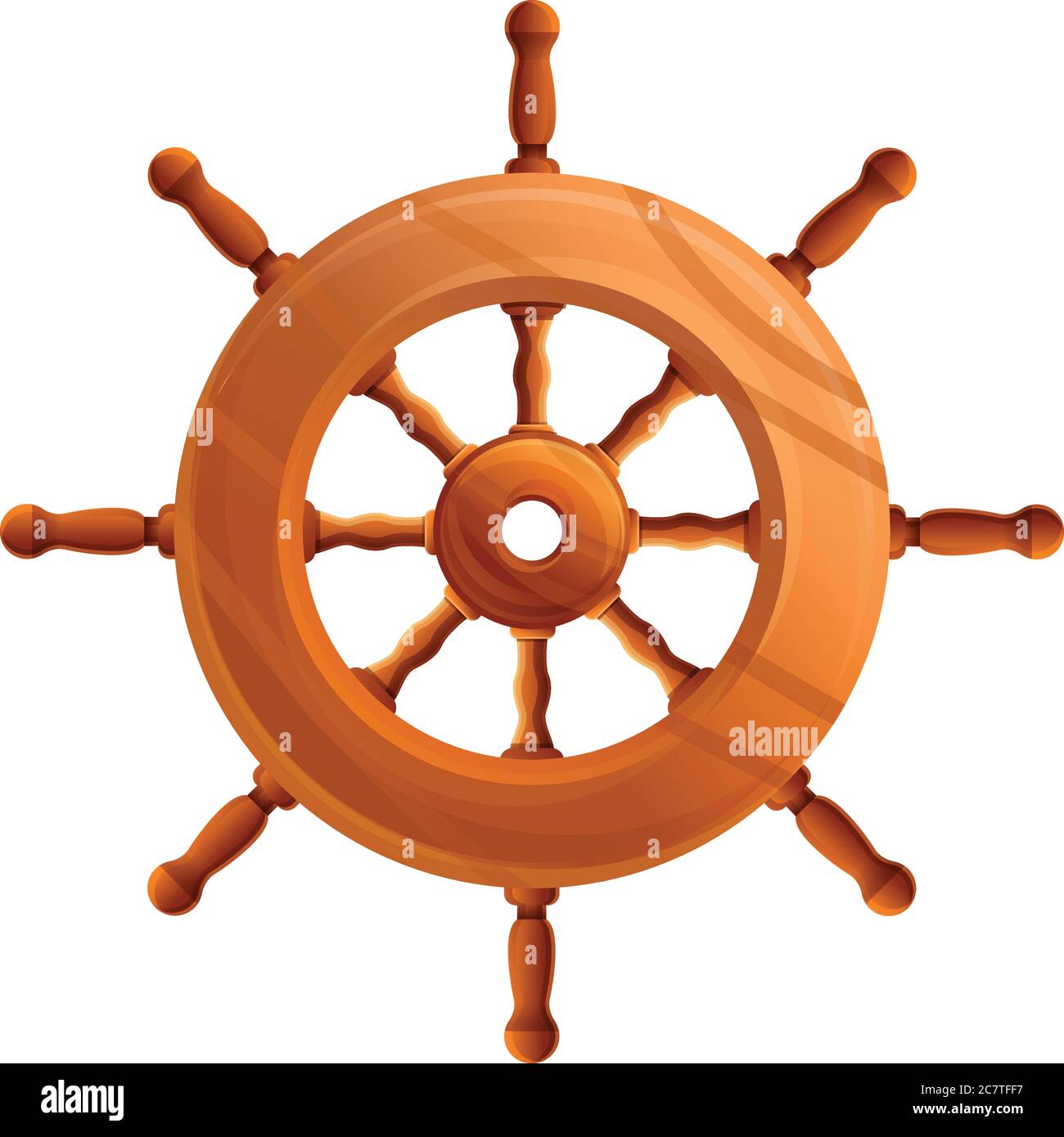 Sailboat ship wheel icon. Cartoon of sailboat ship wheel vector icon ...