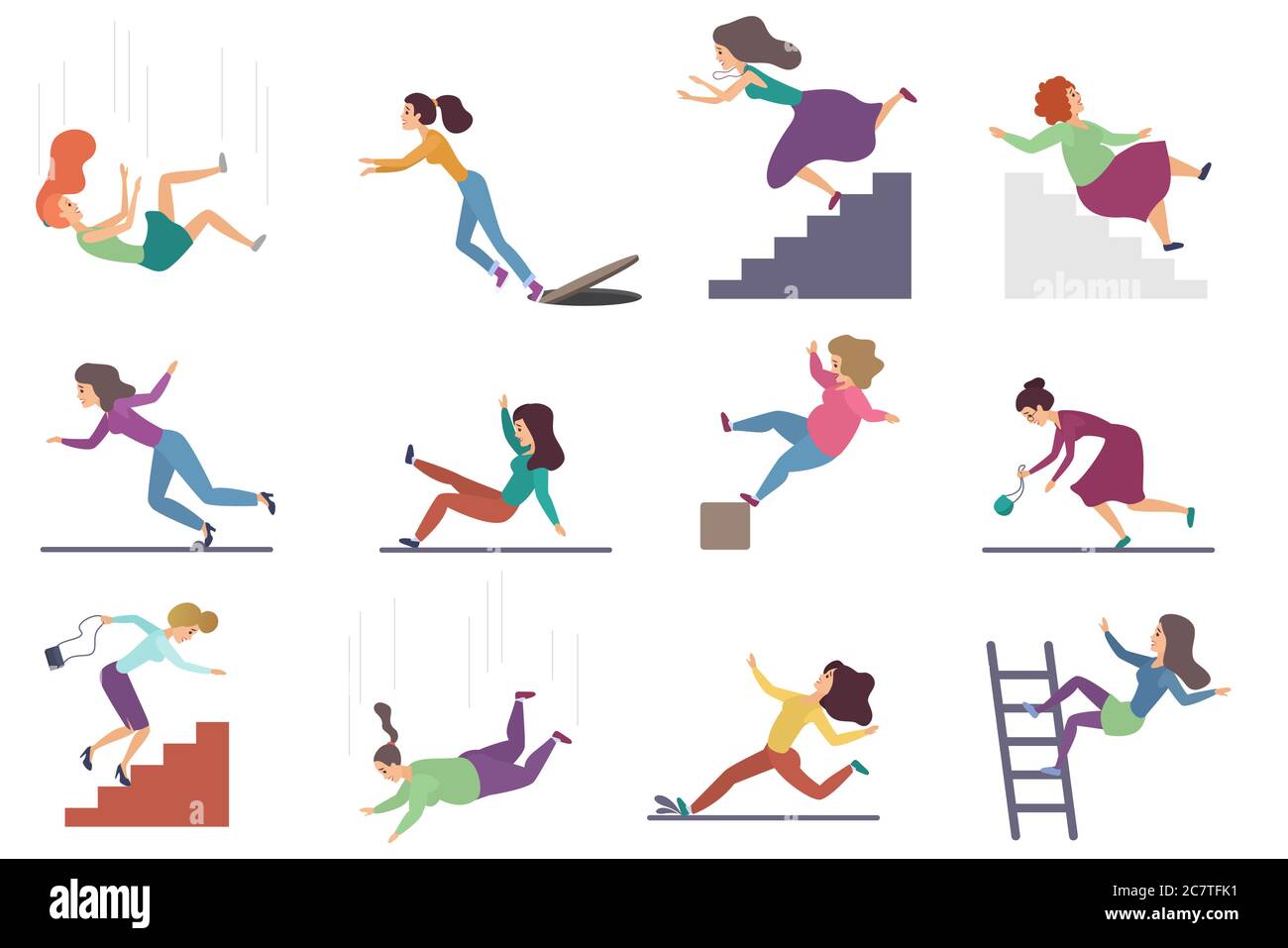 Girl tripping Stock Vector Images - Alamy