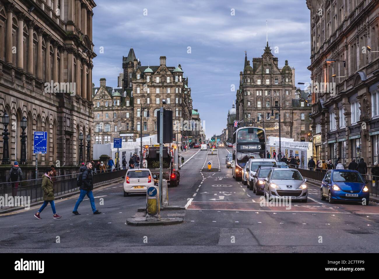 North Bridge seen from Princess Street in Edinburgh, the capital of ...