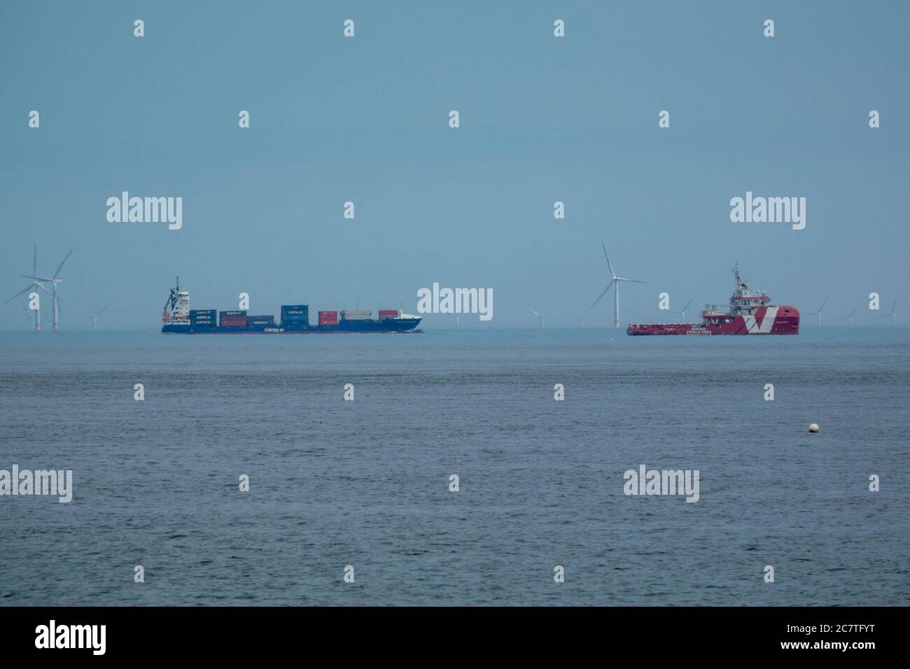 shipping lane pass Sheringham Shoal Offshore Wind Farm Stock Photo - Alamy