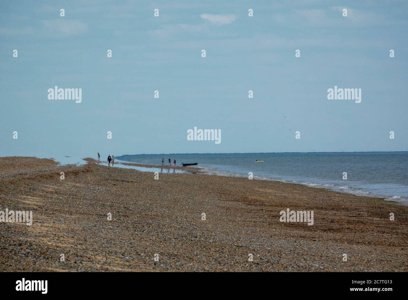 Heat haze, mirage, Cley Beach Stock Photo - Alamy