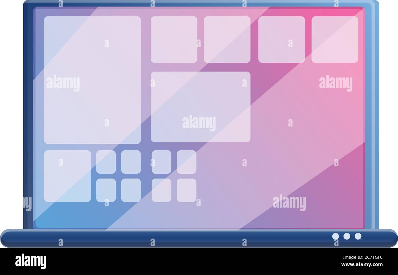 Modern laptop icon. Cartoon of modern laptop vector icon for web design isolated on white ...