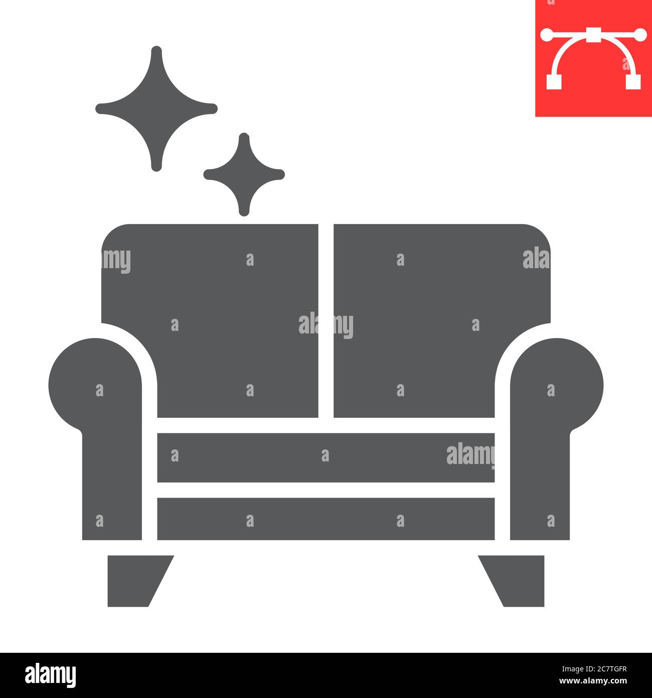 Furniture dry cleaning glyph icon, dry cleaning and laundry, sofa ...