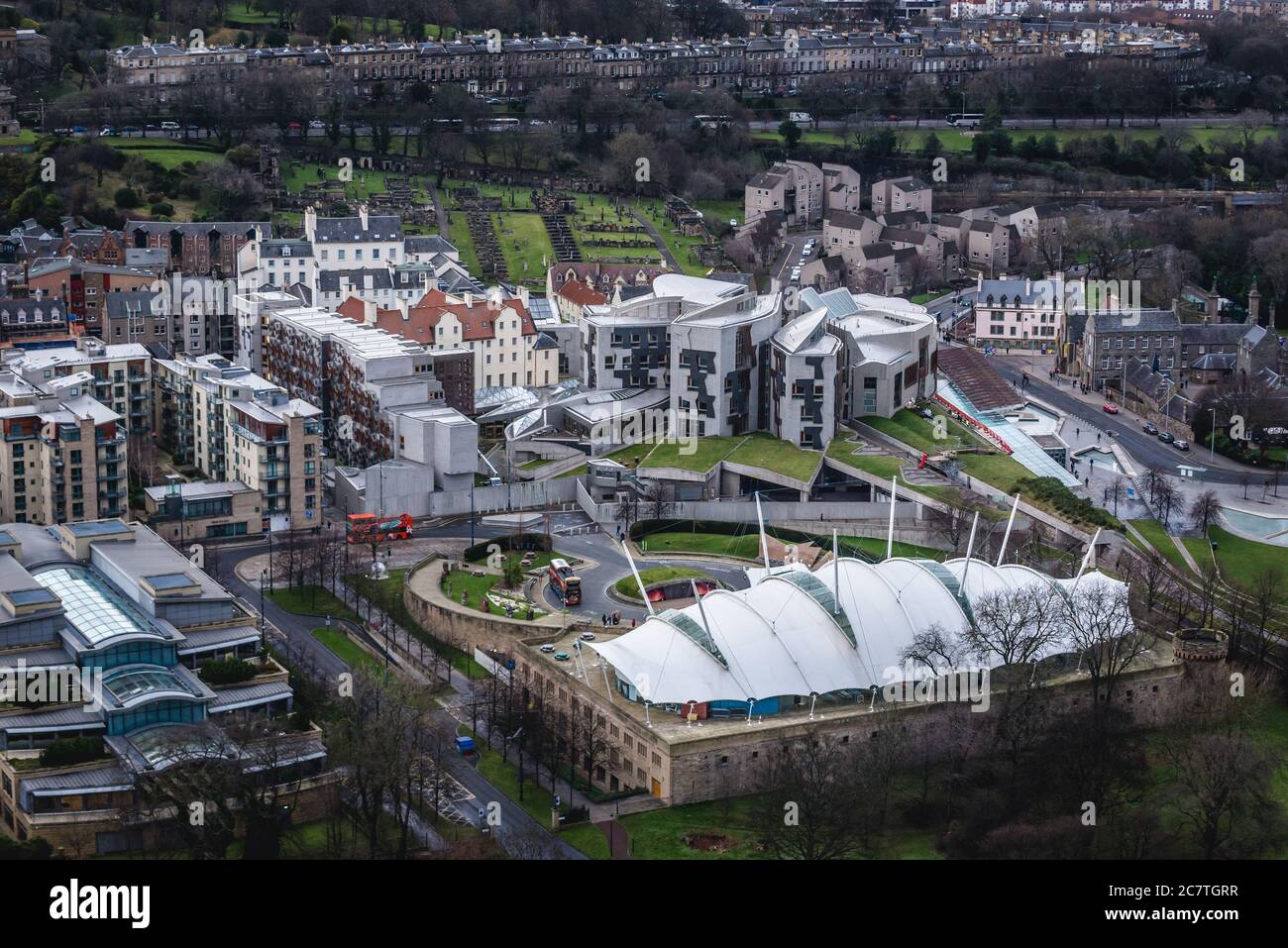 View on Dynamic Earth centre and Scottish Parliament Building from ...