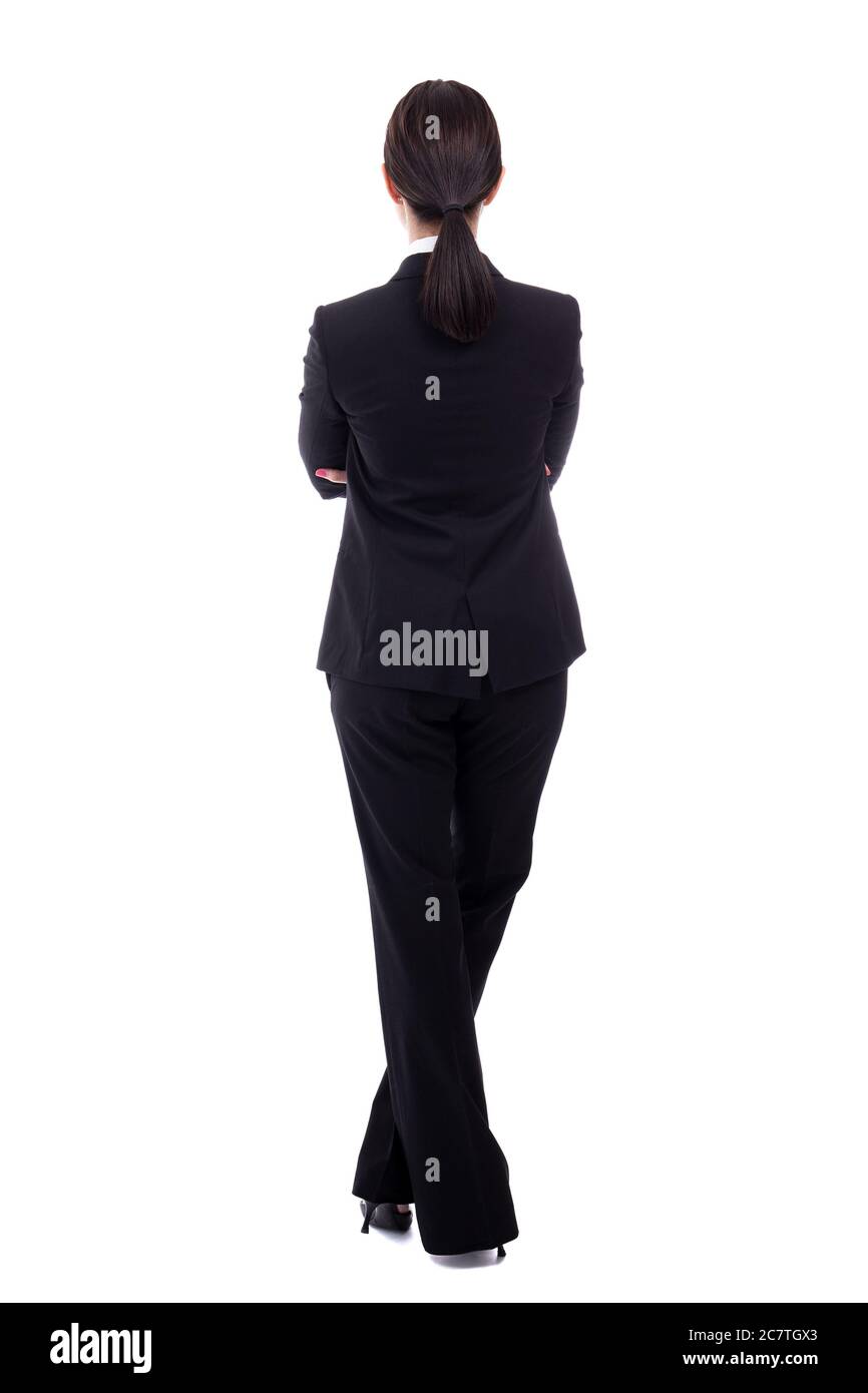 back view of business woman isolated on white background Stock Photo ...