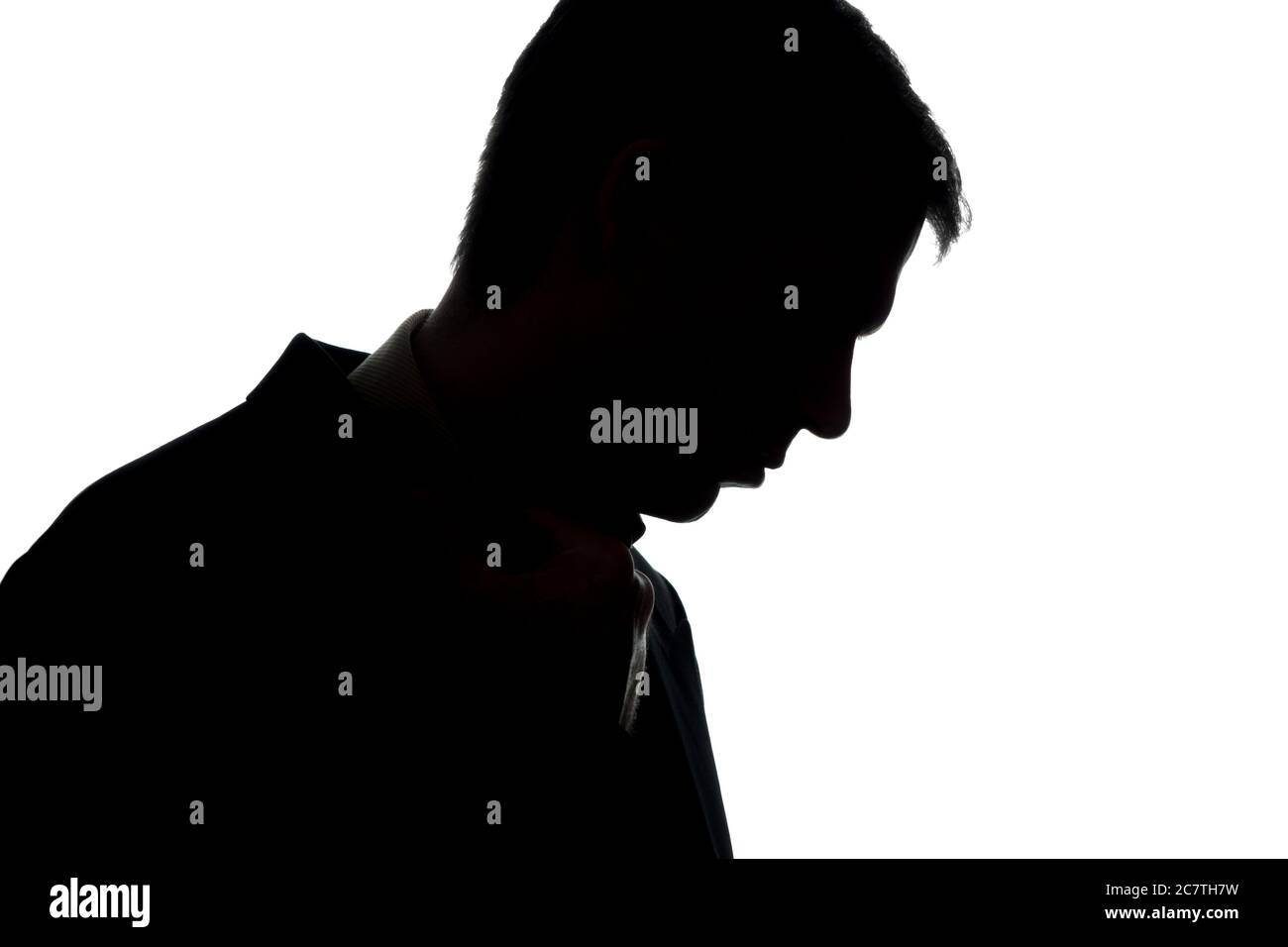 Portrait of a young man, side view - silhouette Stock Photo - Alamy