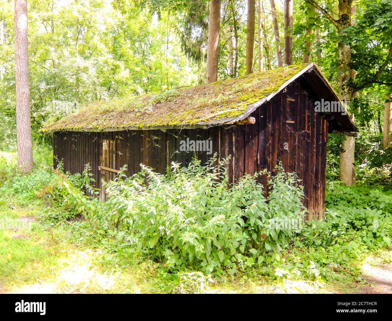 Photo picture background of Small house in a garden Stock Photo - Alamy