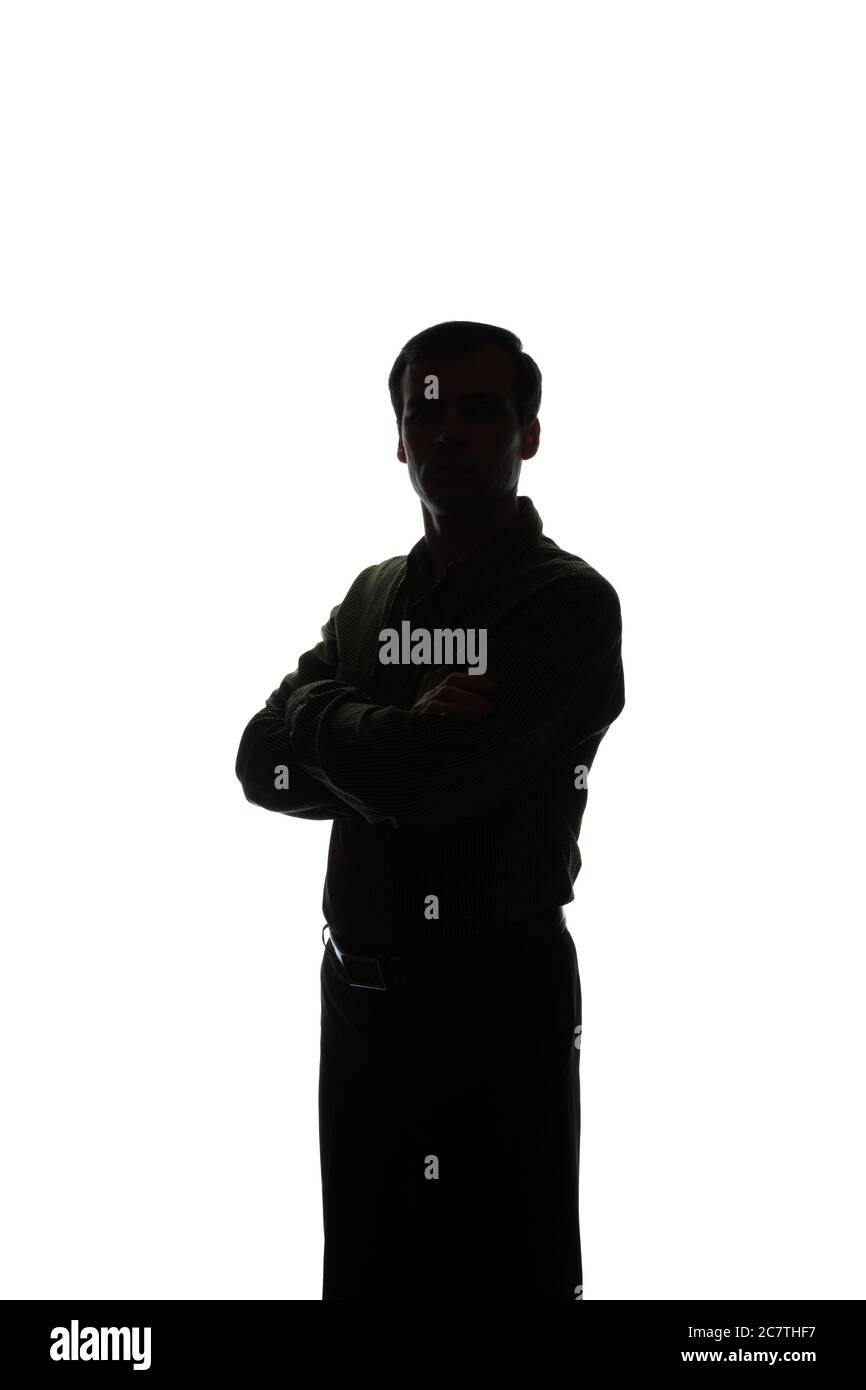 Portrait of a young man, front view - silhouette Stock Photo - Alamy
