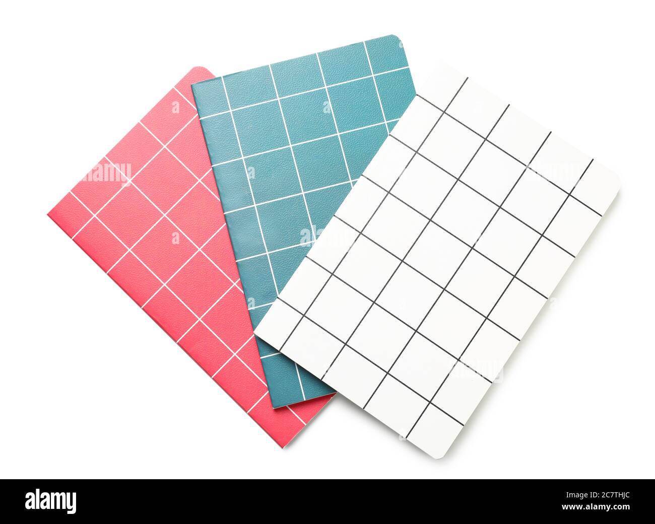 Stylish notebooks on white background Stock Photo - Alamy