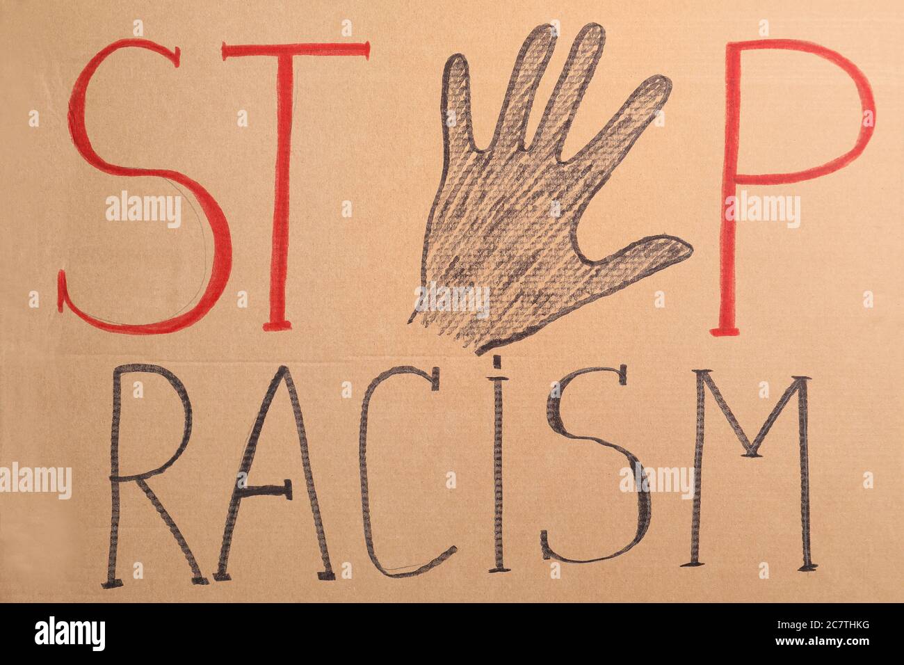 Stop racism! text written hi-res stock photography and images - Alamy