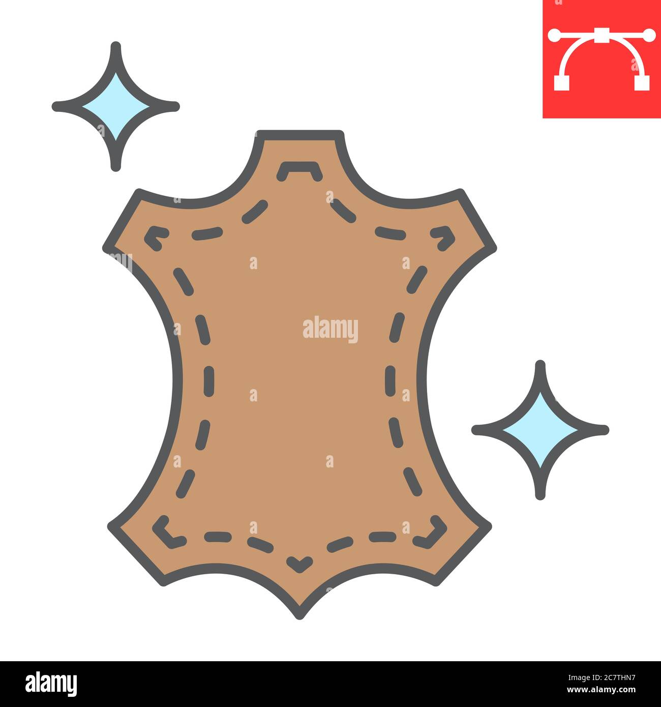 Leather dry cleaning color line icon, dry cleaning and wash, leather ...