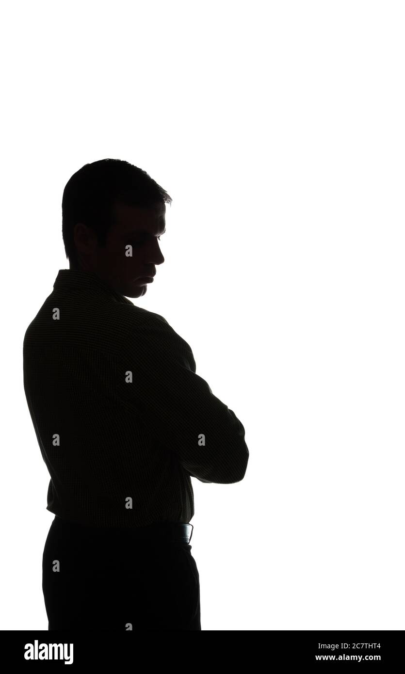 Back of man head silhouette hi-res stock photography and images - Alamy